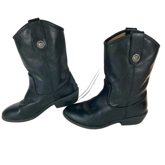 Frye | Shoes | Frye Melissa Button Western Leather Cowgirl Cowboy Black ...